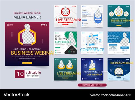 Marketing Agency Webinar Template Bundle Vector Image