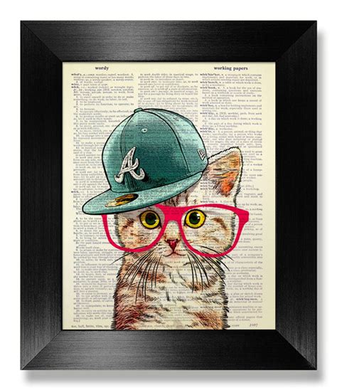 Kawaii KITTEN Nerd Glasses New Home HOUSEWARMING Gift ANNIVERSARY Gift Man Babefriend Him Her