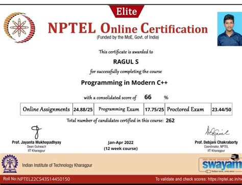 Ragul S On Linkedin Im Happy To Announce That Completed My Nptel Course Successfully