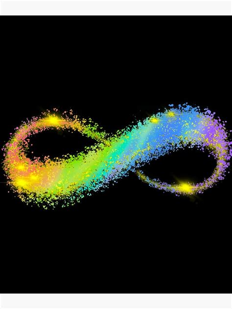 Sparkly Rainbow Infinity Symbol Neurodiversity Autism Adhd Acceptance Poster For Sale By