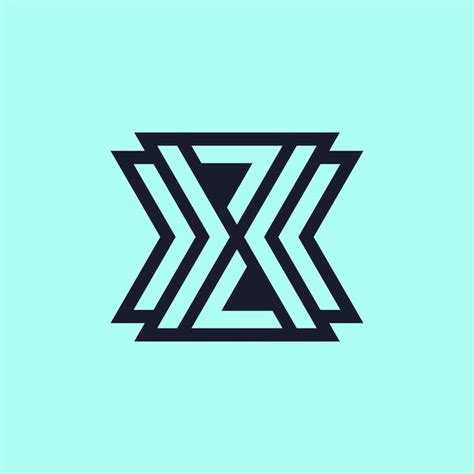 초기 문자 X 화살표 위아래 방향 로고 프리미엄 벡터