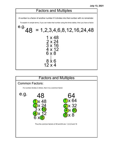 Gcse Maths Prime Factor Decomposition Questions And Answers Teaching Resources