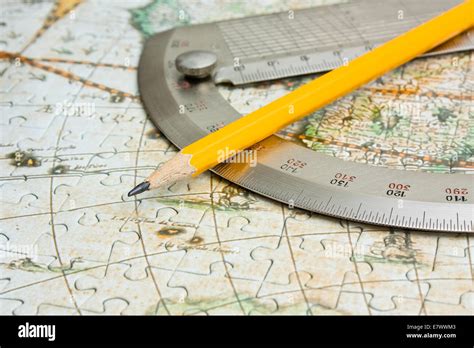 Protractor Map Hi Res Stock Photography And Images Alamy