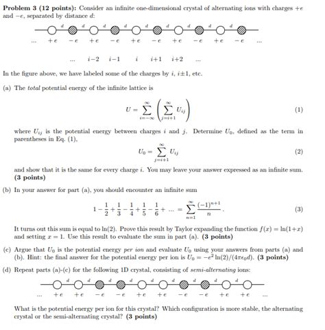 Solved Consider An Infinite One Dimensional Crystal Of
