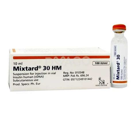 Mixtard 30 Hm Injection 100iuml 10ml Hopepharmacypk