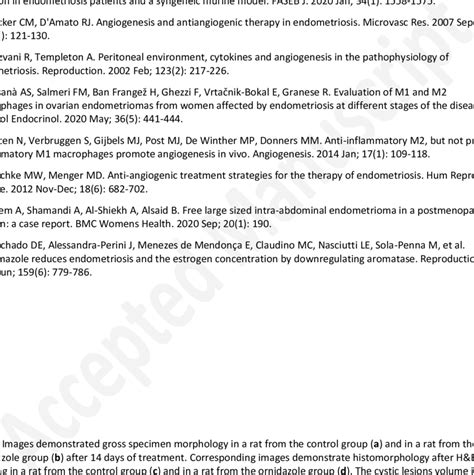 Median Volume Of Ectopic Endometrial Lesions In The Control Group N