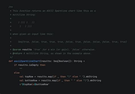 Scala An Ascii Sparkline Chart Function