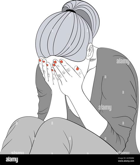 Crying Girl Face Sketch