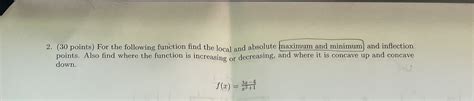 solved 2 30 points for the following function find the