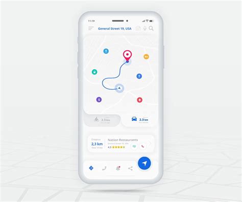 Map Gps Navigation App Ux Ui Concept Mobile Map Application