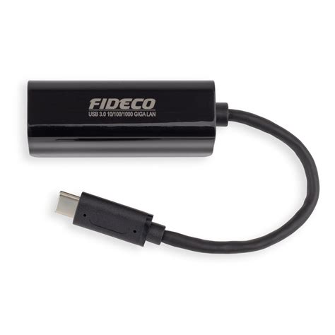 Placa De Retea USB C La RJ Gigabit Ethernet Fideco USB Type C Pentru LAN Negru EMAG Ro