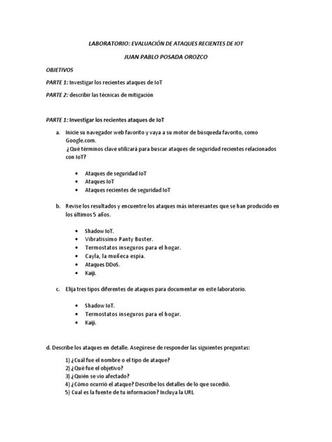 1117 Lab Pdf Internet De Las Cosas Ataque De Denegación De