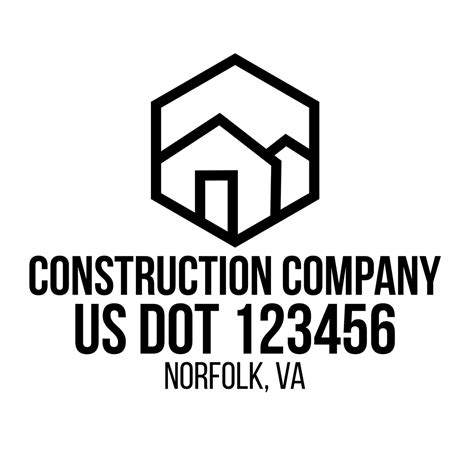 Company Construction Truck Decal With 2 Regulation Numbers Usdot