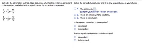 solved solve by the elimination method also determine