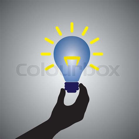 Graphic Of Person Holding Colorful Bright Incandescent Light Bulb Can