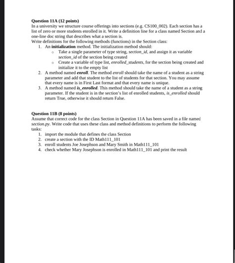 Solved Question 11a 12 Points In A University We Structure