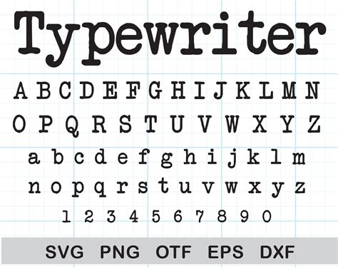 typewriter font numbers