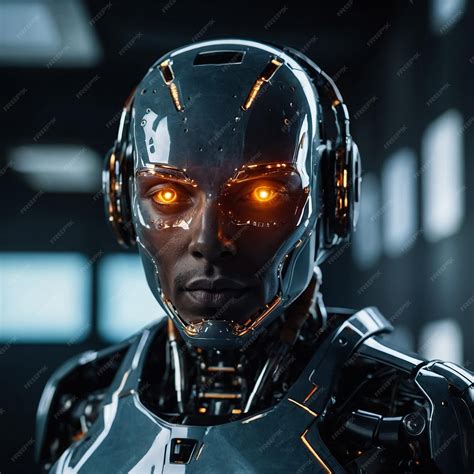 Automation Worker Concept With 3d Rendering Female Cyborg Or Robot Work On Desktop Computer