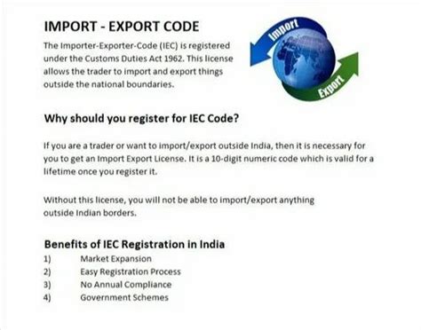 Import Export Code IEC Registration Services At Best Price In Gautam Budh Nagar