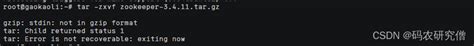 linux使用tar解压出现 gzip stdin not in gzip format tar Child returned status tar Error is not 的