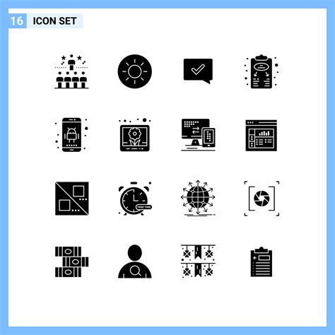 16 User Interface Solid Glyph Pack Of Modern Signs And Symbols Of 16 User Interface Solid Glyph Pack Of Modern Signs And Symbols Of