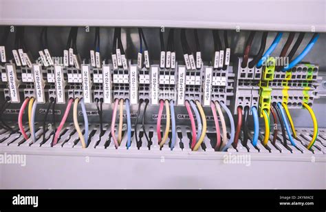 PLC Control Panel With Wiring Stock Photo Alamy