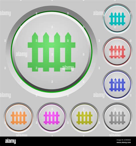 Fence Color Icons On Sunk Push Buttons Stock Vector Image And Art Alamy