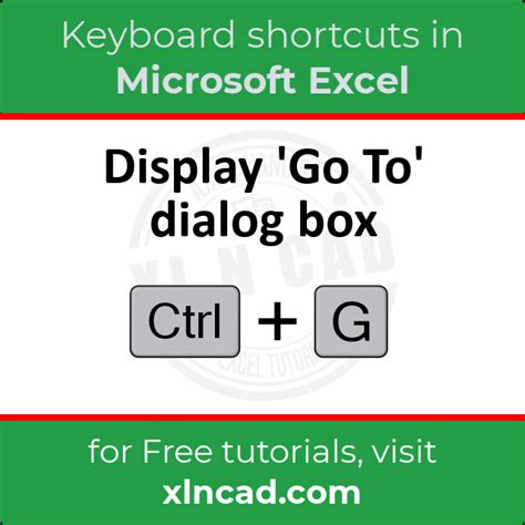 Excel Shortcut To Display Go To Dialog Box