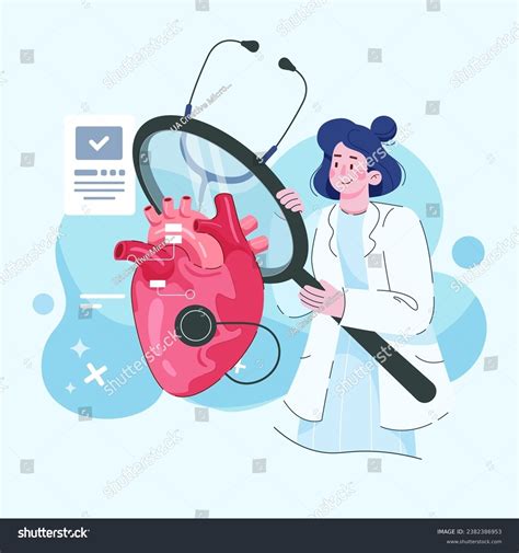 Cardiology Checking Heart Health Cardiovascular Pressure Stock Vector Royalty Free 2382386953