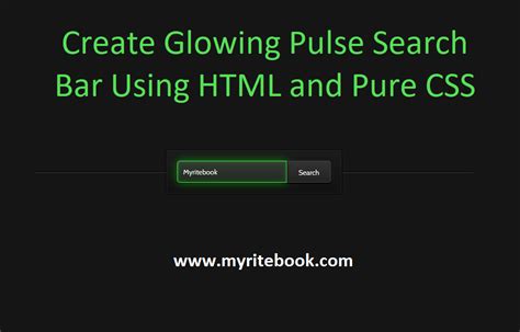 Create Glowing Pulse Search Bar Using Html And Pure Css Myritebook