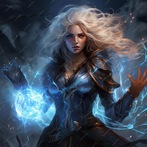 Premium Ai Image Diablo Series Electric Female Sorceress Ai Generated Art