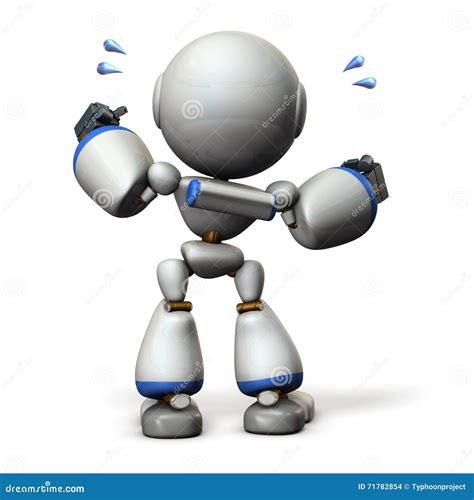 Cute Robot Will Cheer Hard 3d Illustration Stock Illustration