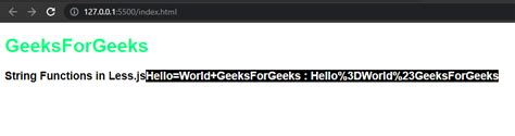 less js string functions geeksforgeeks