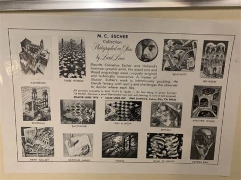 Vintage Mc Escher Print On Glass Puddle By Lucid Lines 1972 4620529600