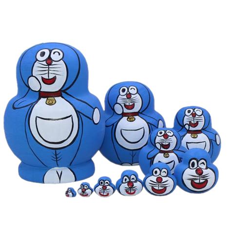 Doraemon Matryoshka Nesting Dolls 10 Pieces