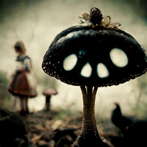Dark Alice And The Mushroom Rmidjourney