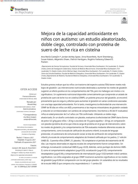 Glutation Y Autismo Descargar Gratis Pdf Espectro Autista Glutatión