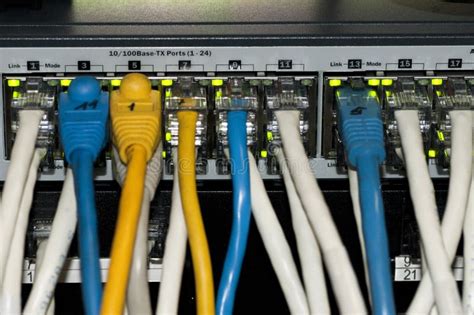 Ethernet Network Switch With Ethernet Cables Stock Image Image Of Telecommunication Access