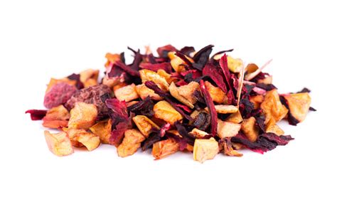 과일 차 히 비 스커 스 사과 딸기 장미 꽃잎 및 개로즈 흰색 배경에 고립 0명에 대한 스톡 사진 및 기타 이미지 0명 건강한 생활방식 건강한 식생활 Istock