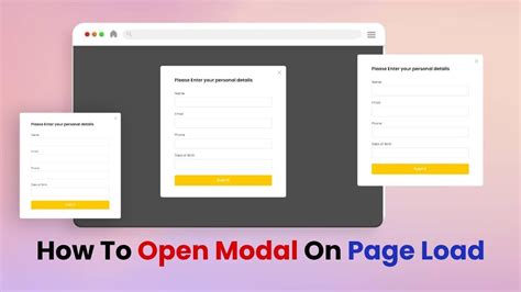 How To Open Bootstrap Modal On Page Load Youtube