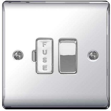 NPC50 01 BG Electrical Accessories 13A Switched Fused Connection Unit 1 Gang Polished Chrome