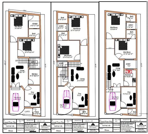 Different Size Ground Floor Plan In Autocad 2d Drawing Cad File Dwg File Cadbull