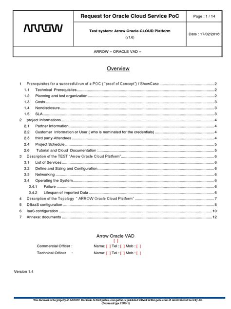 Sample Poc Document Pdf Cloud Computing Oracle Corporation