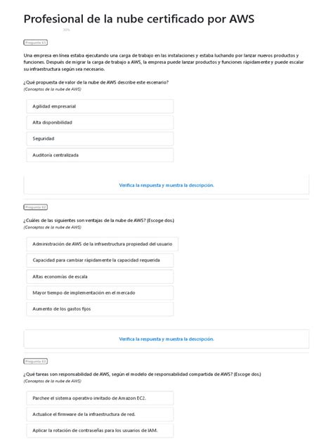 Examen De Aws Certified Cloud Practitioner Pag4 Pdf Computación En La Nube Informática