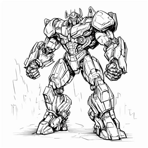 Premium Vector Combat Robot Sketch