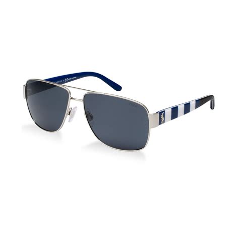 Ralph Lauren Polo Sunglasses In Silver Shinyblue Metallic For Men Lyst
