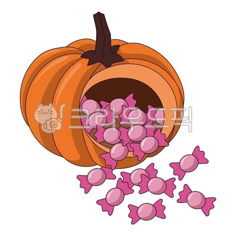 할로윈 호박 잭오랜턴 캔디 사탕 사진이미지일러스트캘리그라피 Ya9390작가