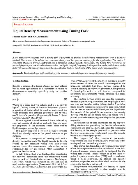 Tuning Fork Theory Paper Pdf Thermal Expansion Density