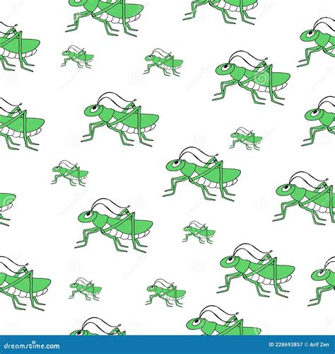 Grasshopper Pattern Background Vector Illustration