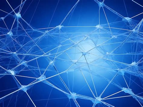 Premium Photo Abstract Digital Network Connection Blue Background 3d Rendering Ai Generated
